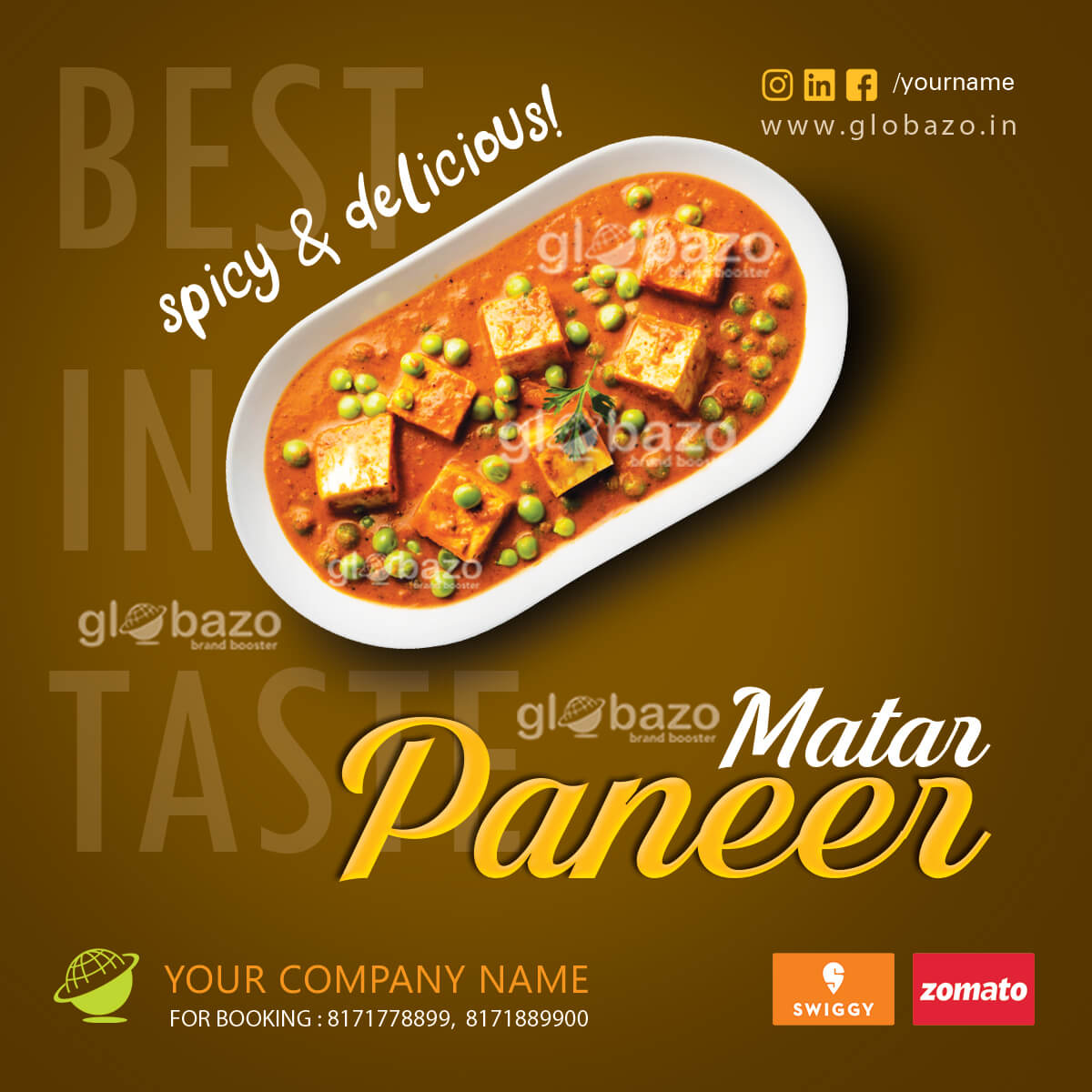 Matar Paneer-mc-21 – Globazo : Social Media Banners, Product Mockups ...