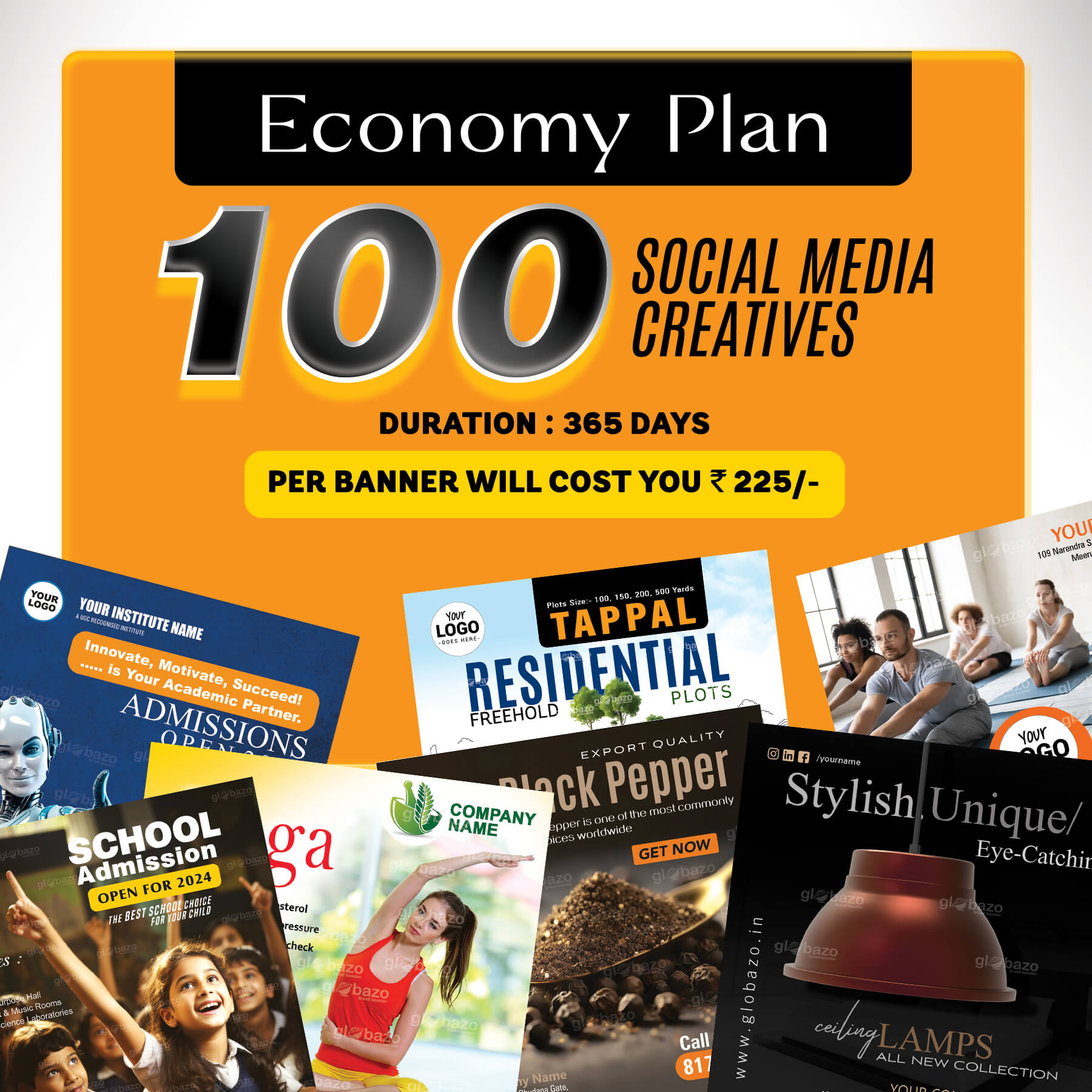 Economy Plan : 100 Banners – Globazo : Social Media Banners, Product Mockups Ready to Print ...