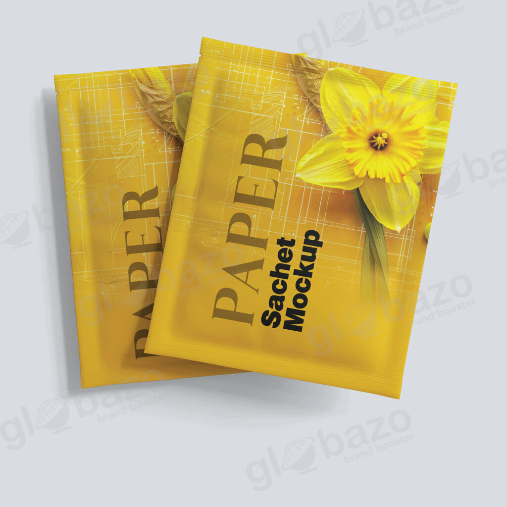 Paper Sachet Mockup Top View (pkg-150) – Globazo : Social Media Banners ...